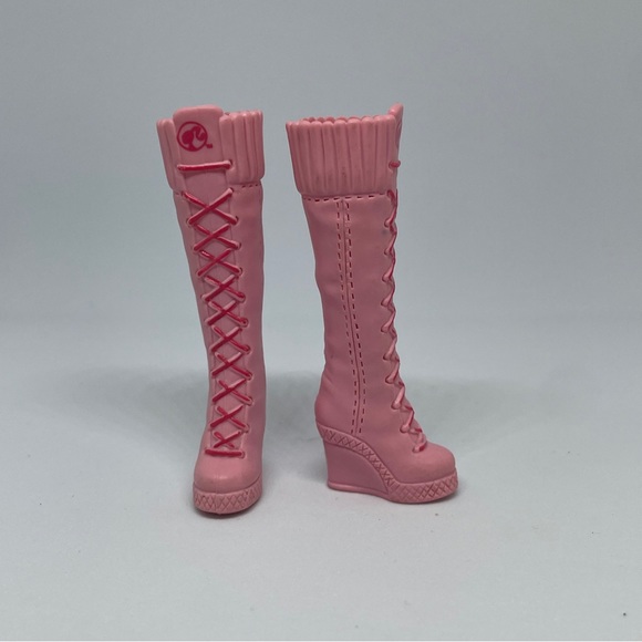Barbie | Toys | Mattel Barbie Pink Lace Up Boots Pair Of Boots | Poshmark